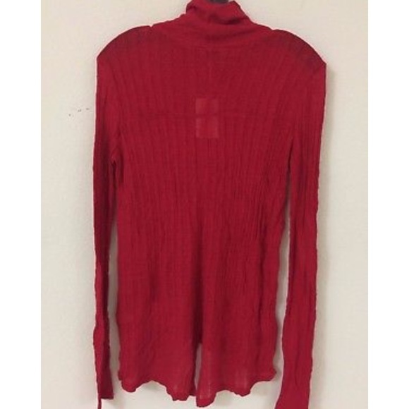 Lucky Brand | Sweaters | Ruby Red Linen Asymmetrical Turtleneck Sweater ...